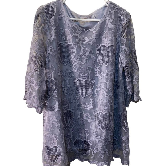 Simply Couture | Tops | Simply Couture Sheer Lacy Embroidered Overlay ...